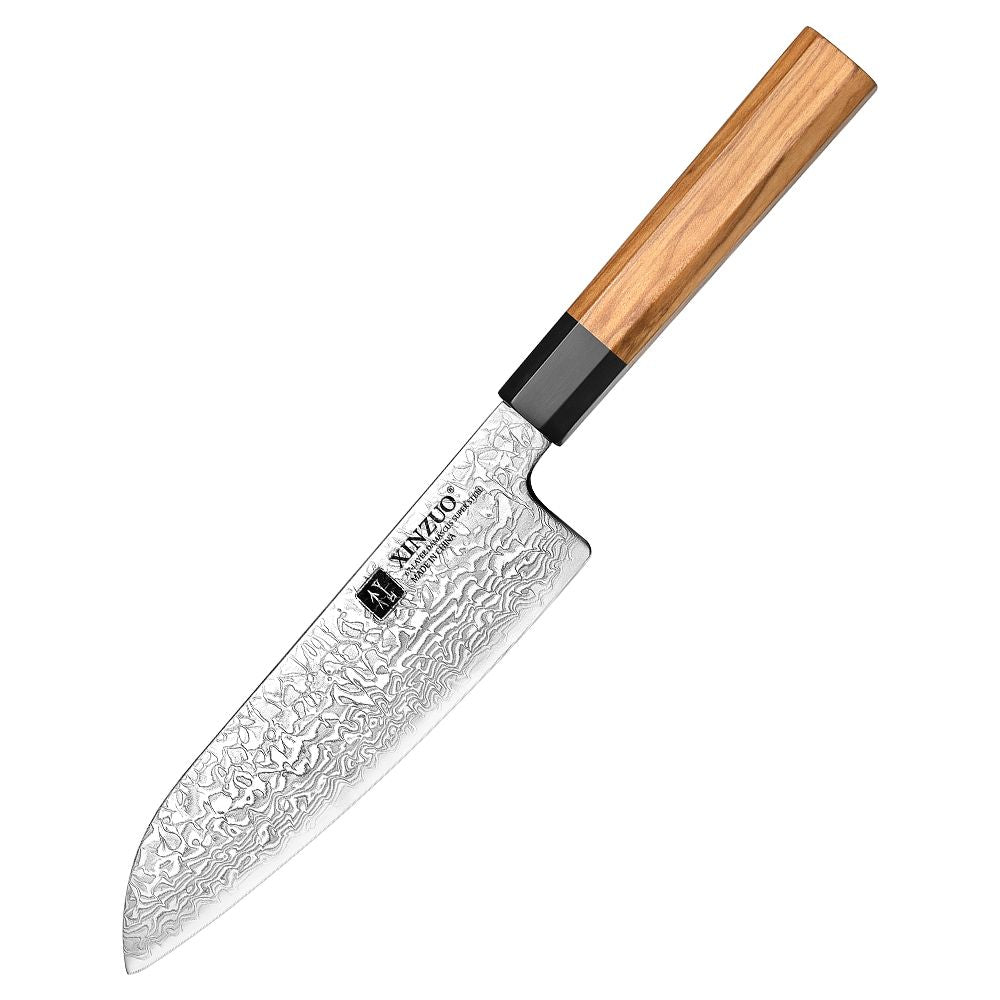 Xinzuo Pm8o Zhen 67 Layer Damascus Santoku Knife 7.3 Inch ...